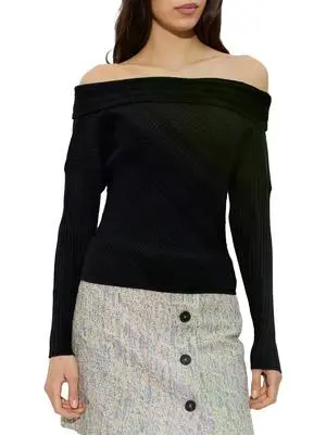 IRO PARIS Off-shoulder Sweater - Black