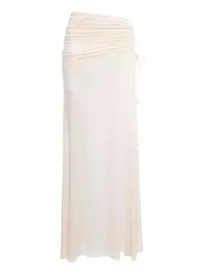 MANURI Maxi Skirt With Drawstring Detail - Neutrals