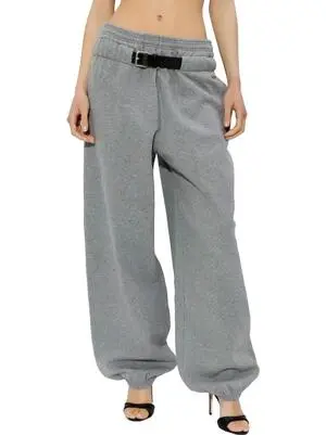 Alexander Wang Elasticated-waist Belt-detail Track Pants - Grey