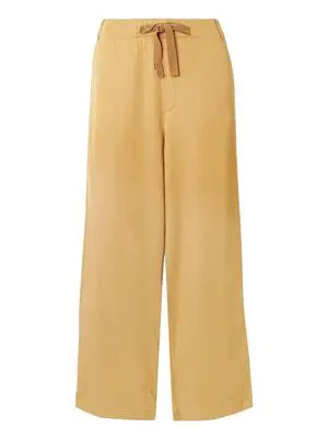 SANDERLAK Satin-twill Wide-leg Pants - Gold
