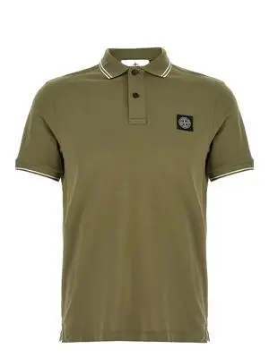 Stone Island Polo Shirt With Logo - Green