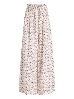 Dolce & Gabbana Roses Print Cotton Trousers - White