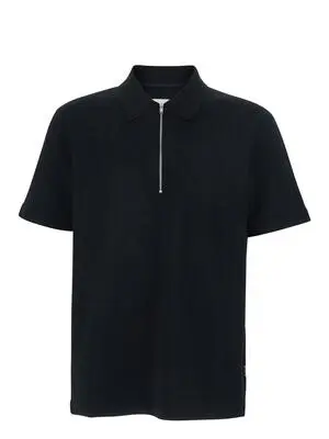JIL SANDER Polo Shirt With Classic Collar - Black