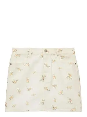MSGM Floral Print Skirt - White