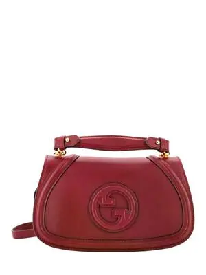 Gucci Blondie Leather Top Handle Satchel - Red