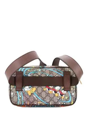 Gucci Disney Donald Duck Printed Gg Coated Canvas Belt Bag - Brown