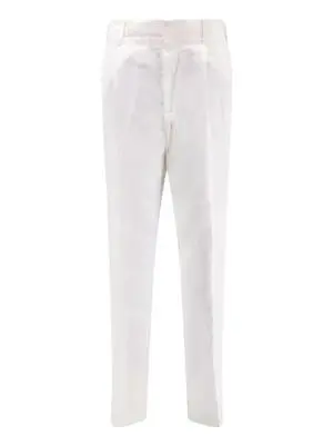 Brunello Cucinelli Buttoned Pleated Trousers - White