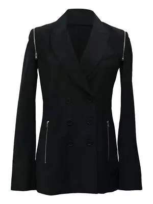 Alexander Wang Double-breasted Blazer With Zip Detail - Black
