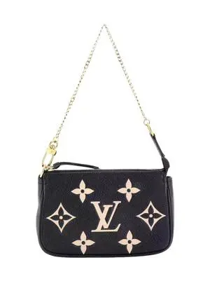 LOUIS VUITTON Bicolor Monogram Empreinte Giant Pochette Accessoires Mini Clutch - Black