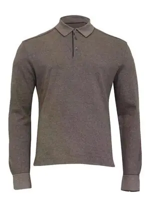 Ermenegildo Zegna Cotton Long-sleeve Polo Shirt - Brown
