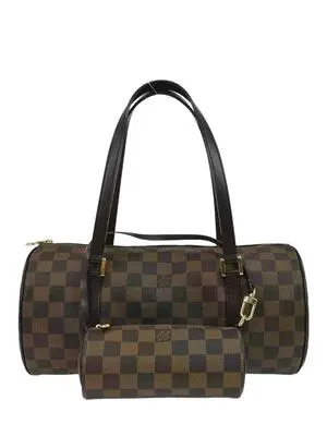 LOUIS VUITTON 2005 Damier Papillon 30 Top-handle Handbag - Brown