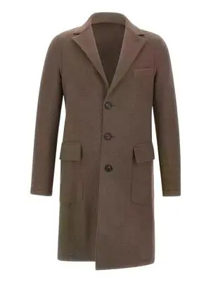 Eleventy Single-breasted Button Coat - Brown