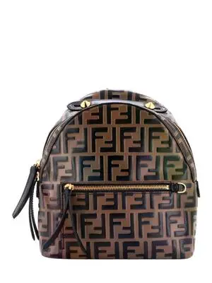 Fendi Zucca Embossed Leather Mini Backpack - Brown