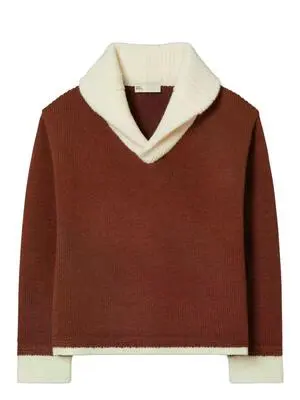 Tory Burch V-neck Color-block Sweater - Brown