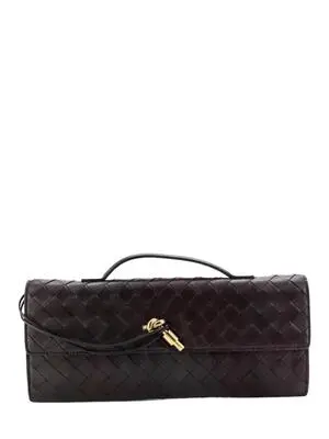 Bottega Veneta Andiamo Top Handle Intrecciato Nappa Long Clutch Bag - Brown