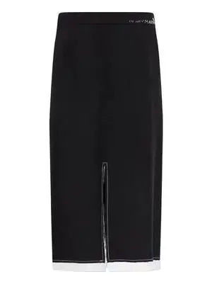 Marni Embroidered Split Midi Skirt - Black
