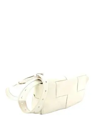 Bottega Veneta Cassette Maxi Intrecciato Leather Belt Bag - White