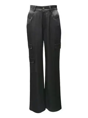 Nanushka Straight Cargo Trousers - Black