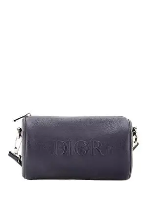Dior Logo Roller Messenger Bag Embossed Leather - Blue