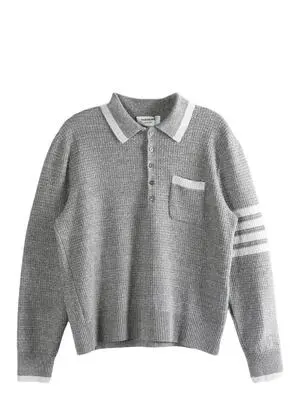 Thom Browne Pocket Striped Polo Shirt - Grey