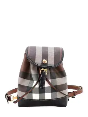 Burberry House Check Coated Canvas Micro Backpack - Black