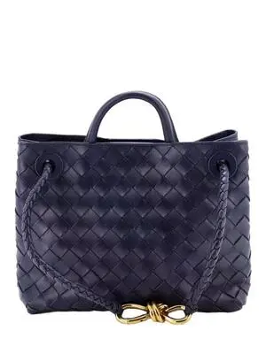 Bottega Veneta Andiamo Top Handle Bag Intrecciato Nappa Small Satchel - Blue