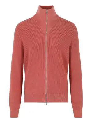 Brunello Cucinelli High-collar Cardigan - Orange