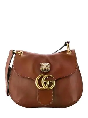 Gucci Gg Marmont Animalier Medium Shoulder Bag - Brown