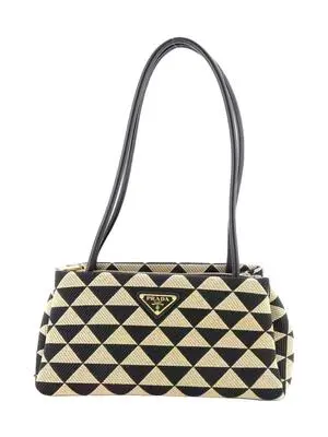 Prada Symbole Jacquard Shoulder Bag - Neutrals