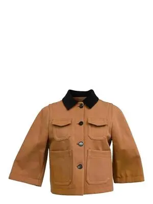 Loewe Corduroy-collar Shirt Jacket - Brown