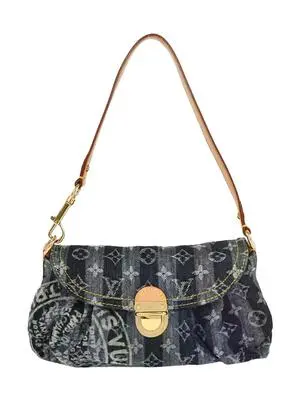 LOUIS VUITTON 2006 Mini Pleaty Raye Monogram Denim Shoulder Bag - Blue