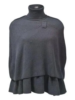 Red Valentino Roll-neck Cape Sweater - Grey