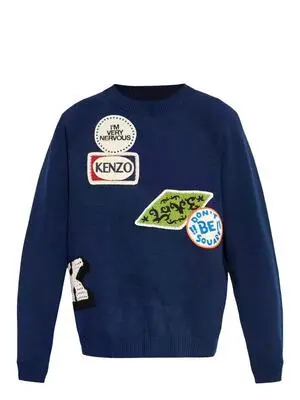 Kenzo Crew-neck Long-sleeve Sweater - Blue