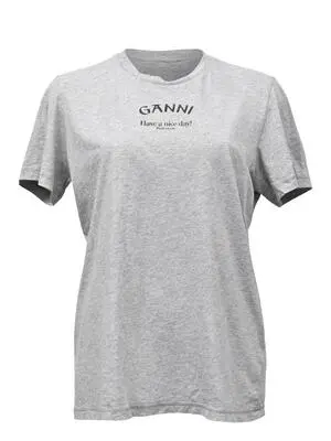 GANNI Logo-print T-shirt - Grey