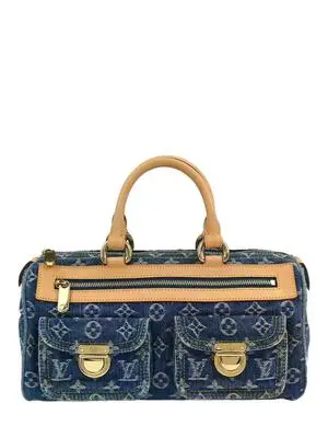 LOUIS VUITTON 2005 Neo Speedy Monogram Denim Tote Bag - Blue