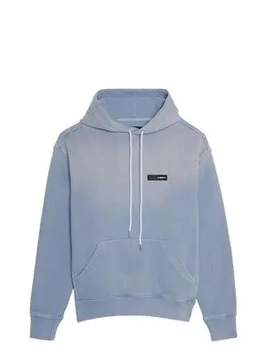 PURPLE BRAND Heavy Dry Fleece Pullover Hoodie - Blue