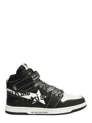 A BATHING APE Izzue X Bapesta Mid Sneakers - Black