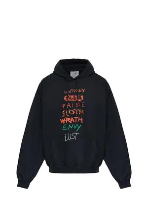 Vetements Seven Sins Cotton Hoodie - Black
