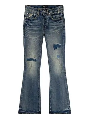 PURPLE BRAND Mid Indigo Flare Jeans - Blue