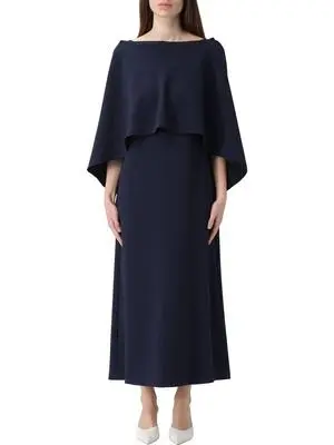 Liviana Conti Cape Effect Dress - Blue