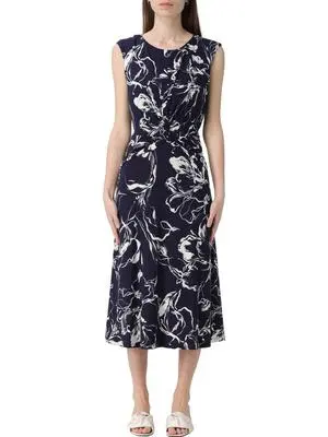 Ralph Lauren Printed Midi Dress - Blue