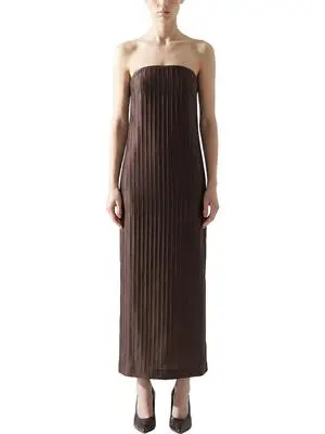 Loulou De Saison Strapless Midi Dress - Brown