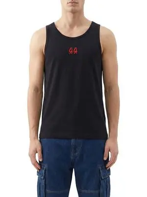 44 LABEL GROUP Stretch Cotton Tank Top - Black