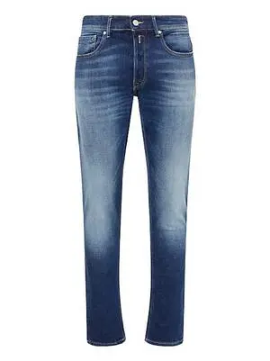 REPLAY Straight-leg Stretch-denim Jeans - Dark Blue