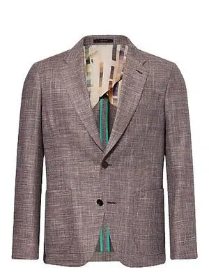 Paul Smith Regular-fit Notch-lapels Stretch-wool Blend Blazer - Brown