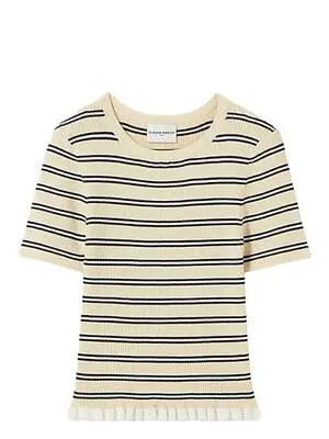 Claudie Pierlot Striped Ruffle Knitted Top - Multicolored