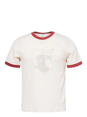PALMES Celebrazione Ringer Short-sleeves Woven T-shirt - Broken White