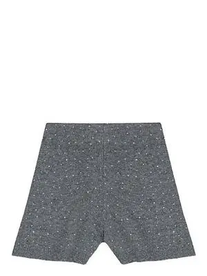 Maje Rhinestone-embellished Wool-blend Shorts - Grey
