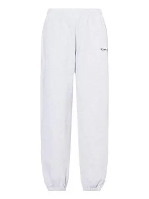 SPORTY & RICH Run Club Cotton Jogging Bottoms - Heather Gray
