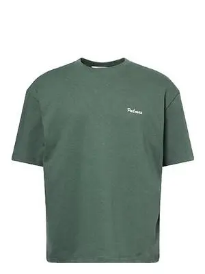 PALMES Logo Crewneck Cotton-jersey T-shirt - Dark Green